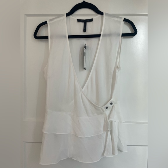 BCBG | Tops | Nwt Bcbg White Sleeveless Blouse Small | Poshmark